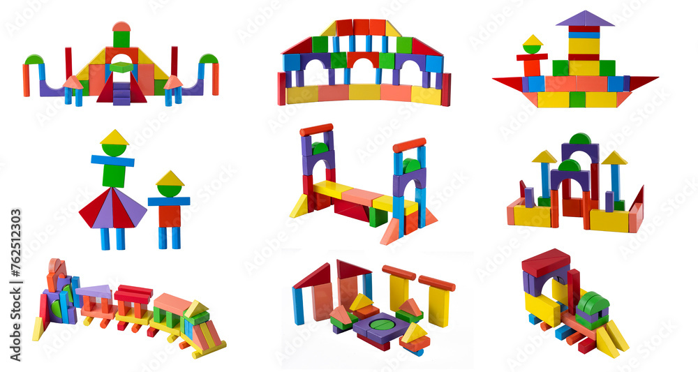 Colorful Kids Toys made of Blocks in Different shapes, Helps Child ...