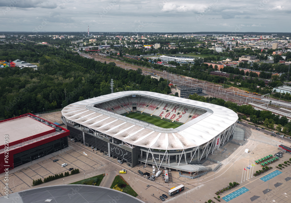 Aerial summer view of Stadion Miejski im. Władysława Króla (Eng ...