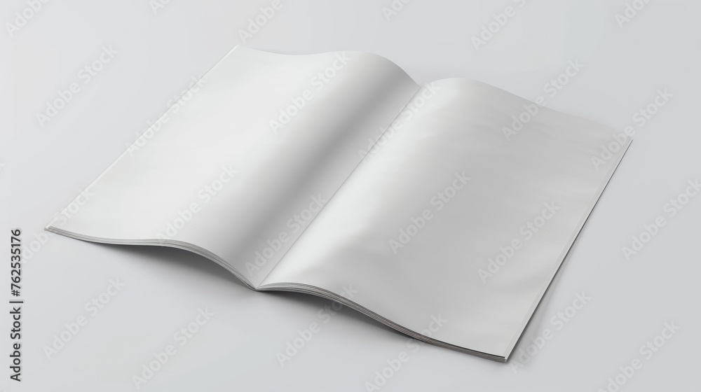 Open Blank Magazine Spread on a White Background Illustrating Potential ...