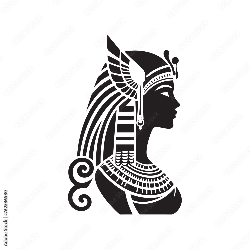 Egyptian Queen silhouette: Ancient Egyptian Vector Embracing the sands ...