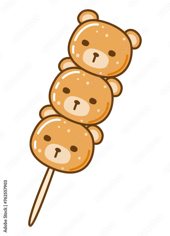 Dango bears animal shaped dumplings - cute cartoon illustration of ...