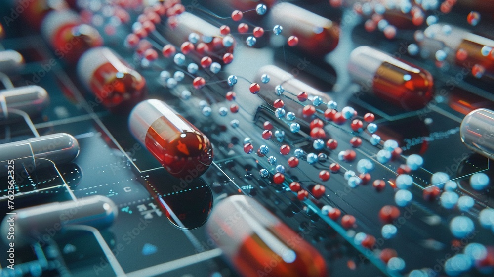 Clinical trial phases visualized through digital models, medication ...