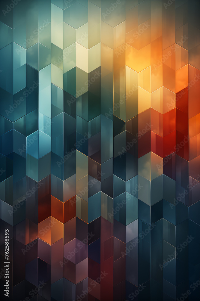 Smooth geometric shapes formed from pinched gradien generated AI Stock ...