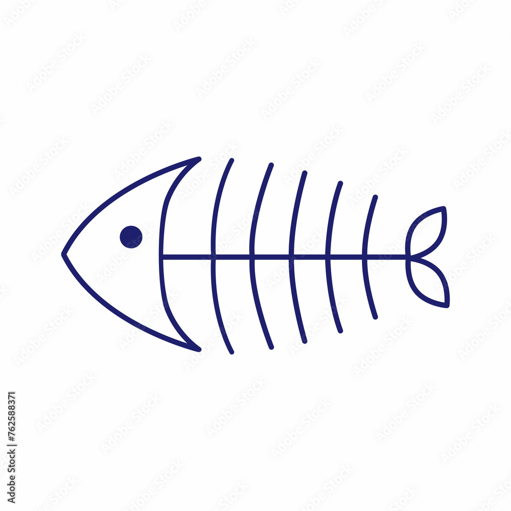 Minimal fish icons showing aquatic animals with various fins, scales ...