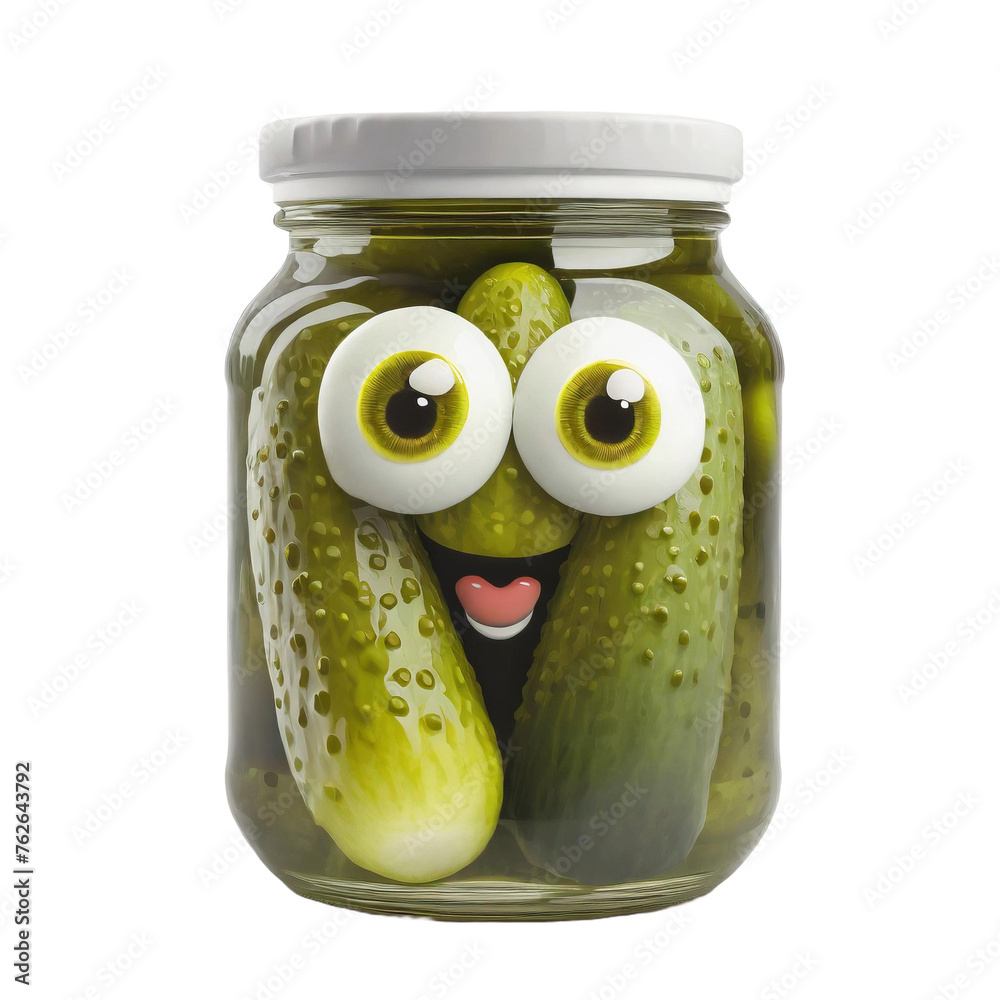 funny carttoon pickles cucumber with googly eyes isolated .PNG Stock ...