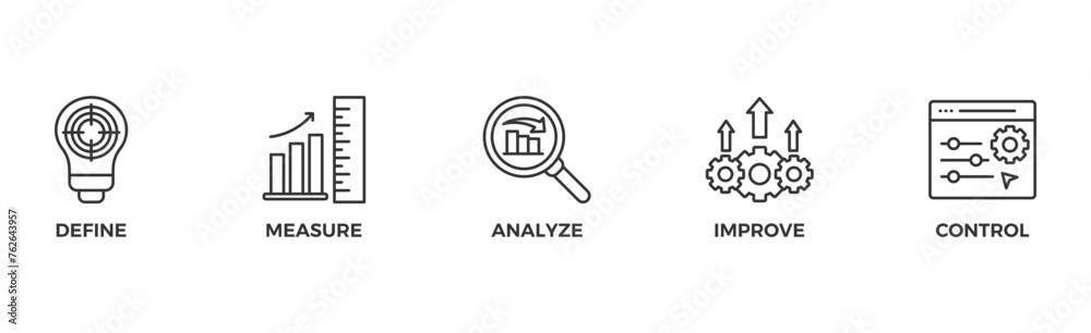 Lean six sigma banner web icon vector illustration concept for process ...