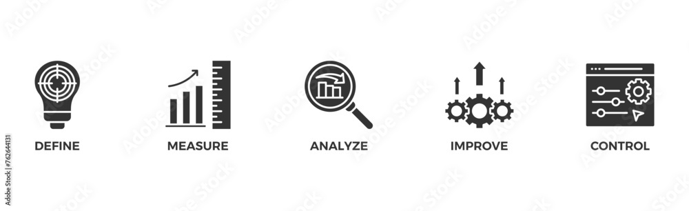 Lean six sigma banner web icon vector illustration concept for process ...