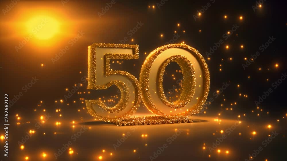 Golden number 50 from particles, numbering, fifty, golden numbers with ...