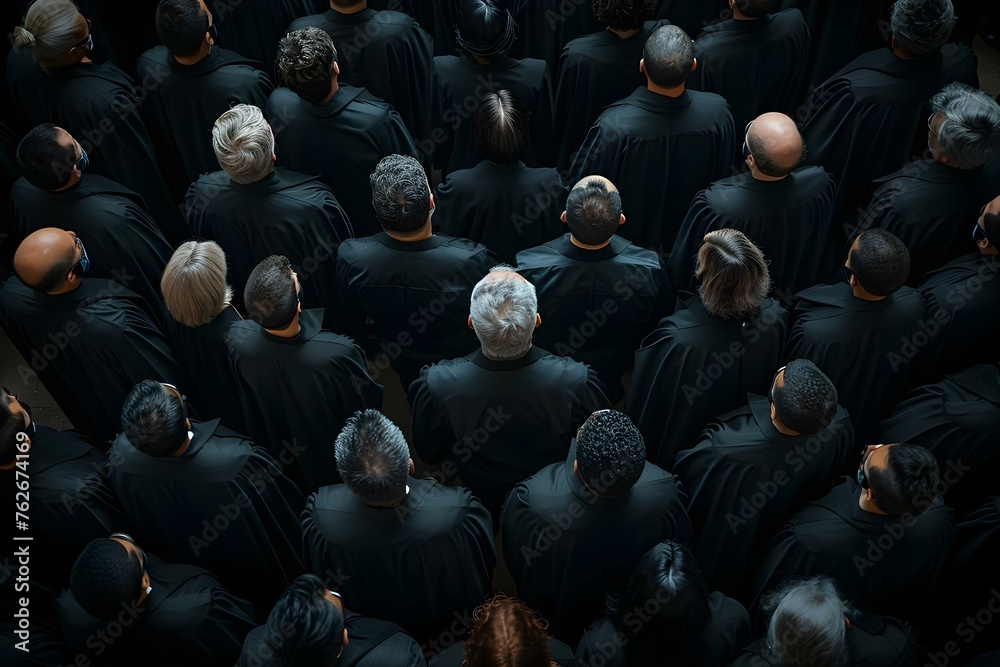 People in black attire gather to mourn and pay respects together ...