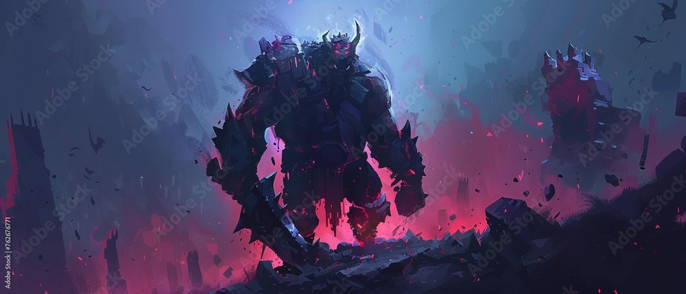 orc from game gothic night of raven, stone fortress, night, digital art ...