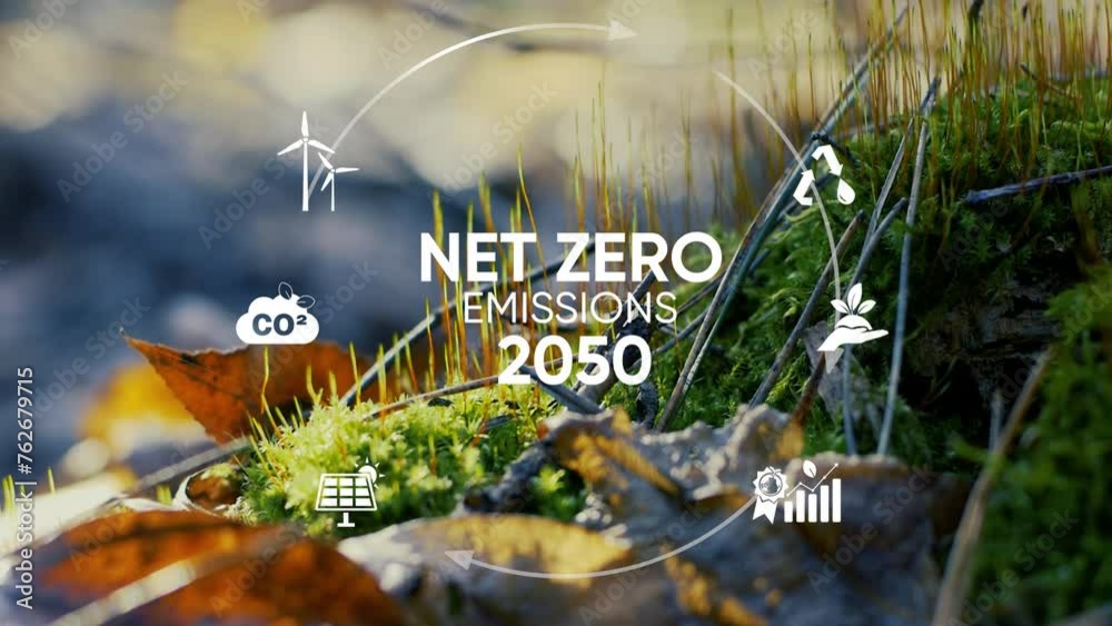 Net zero and carbon neutral concept 2050. Net zero greenhouse gas ...