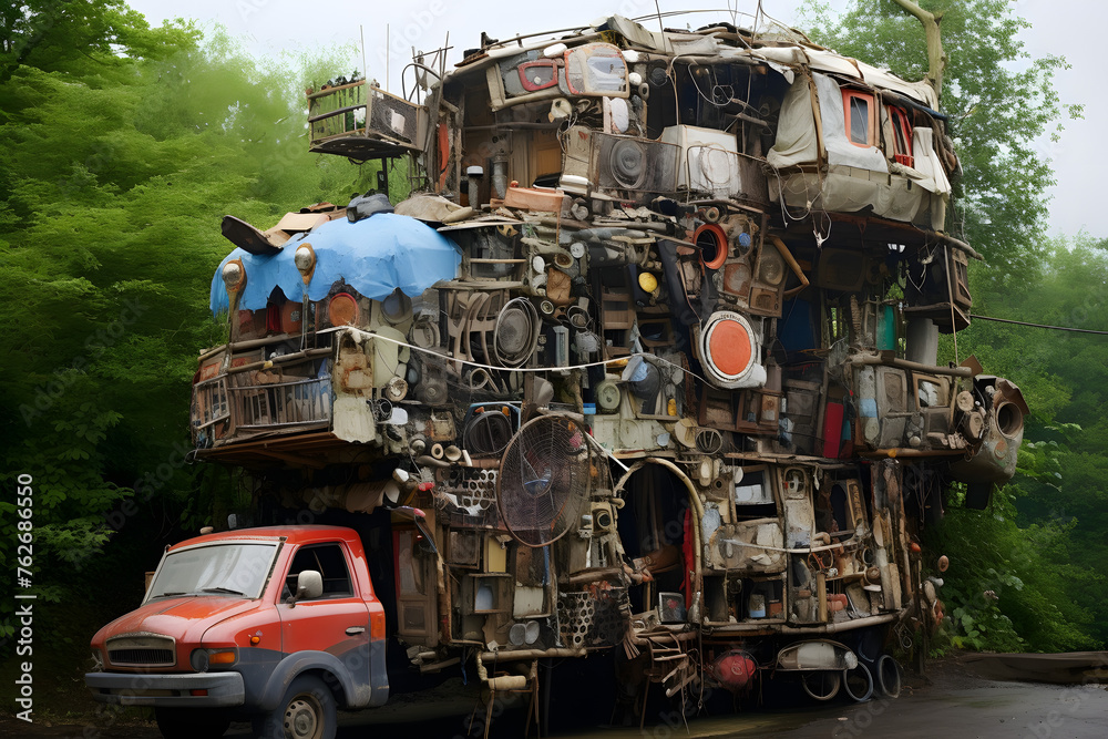 House built from trash, trash house, trash building Stock Photo | Adobe ...