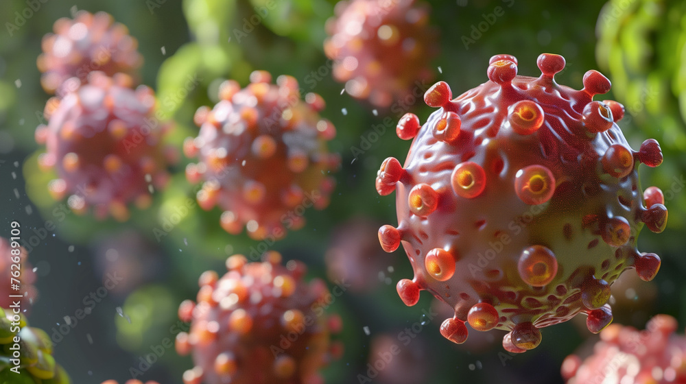 Monkeypox Virus. Virology 3D Render ,infectious zoonotic disease ...