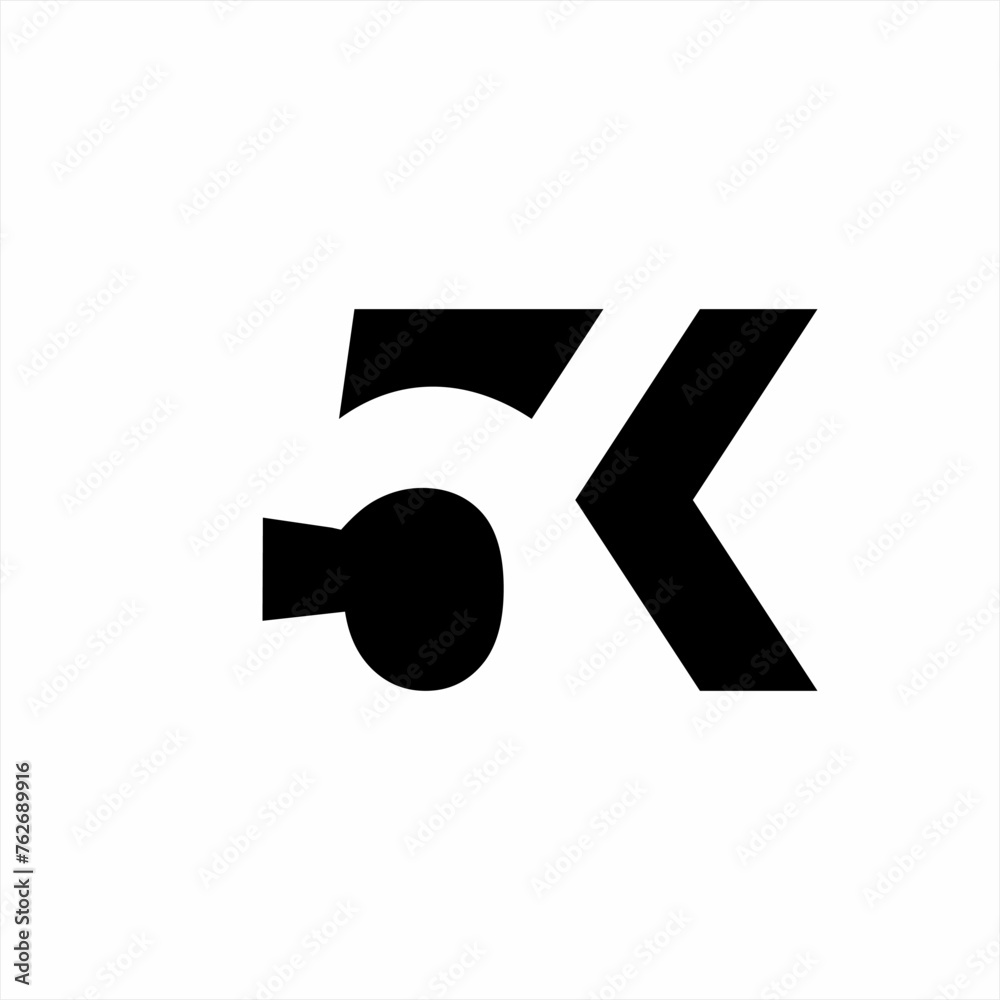 Poster Simple letter 5K logo design with a back arrow on the letter K ...