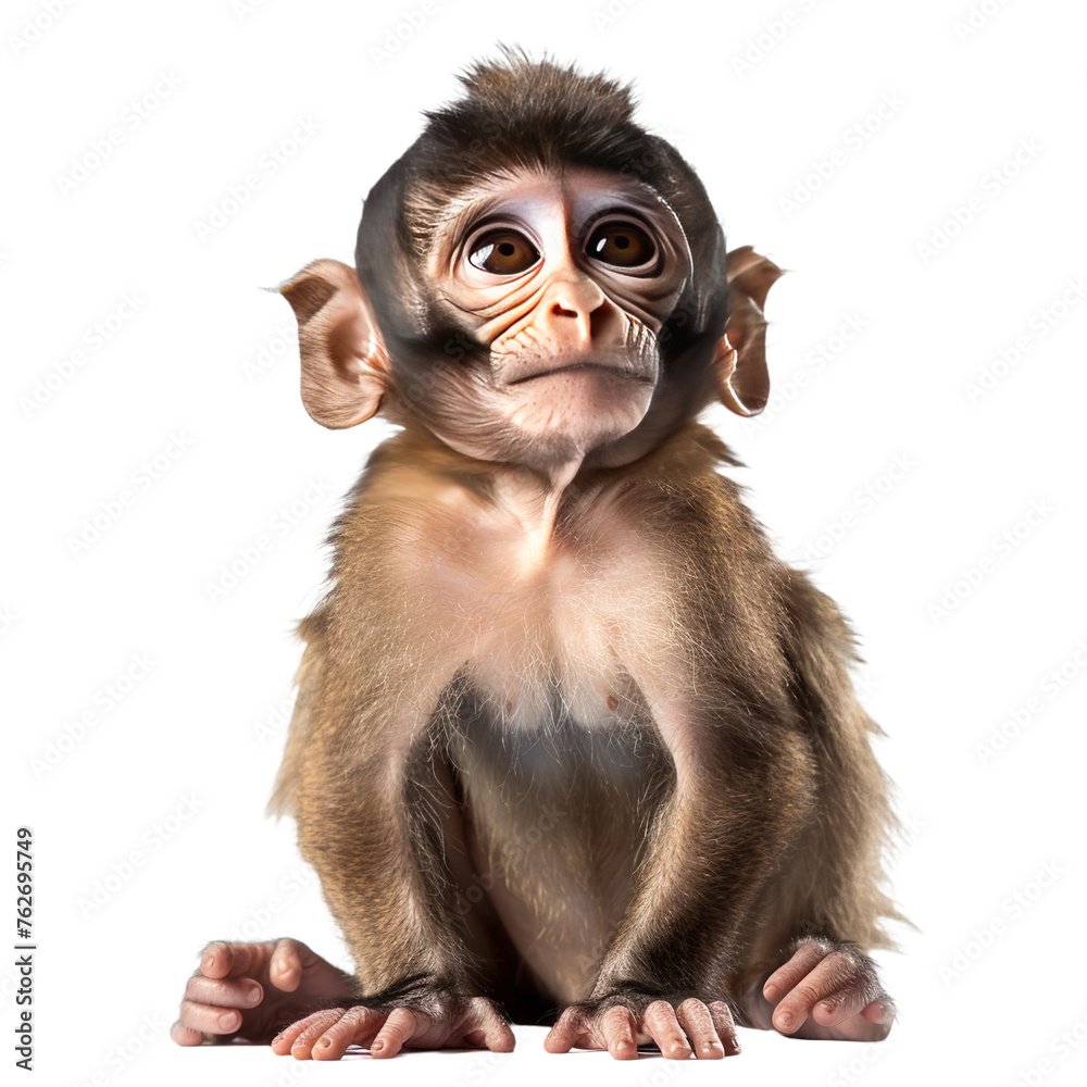 Baby monkey shot on transparent background, png Stock Photo | Adobe Stock