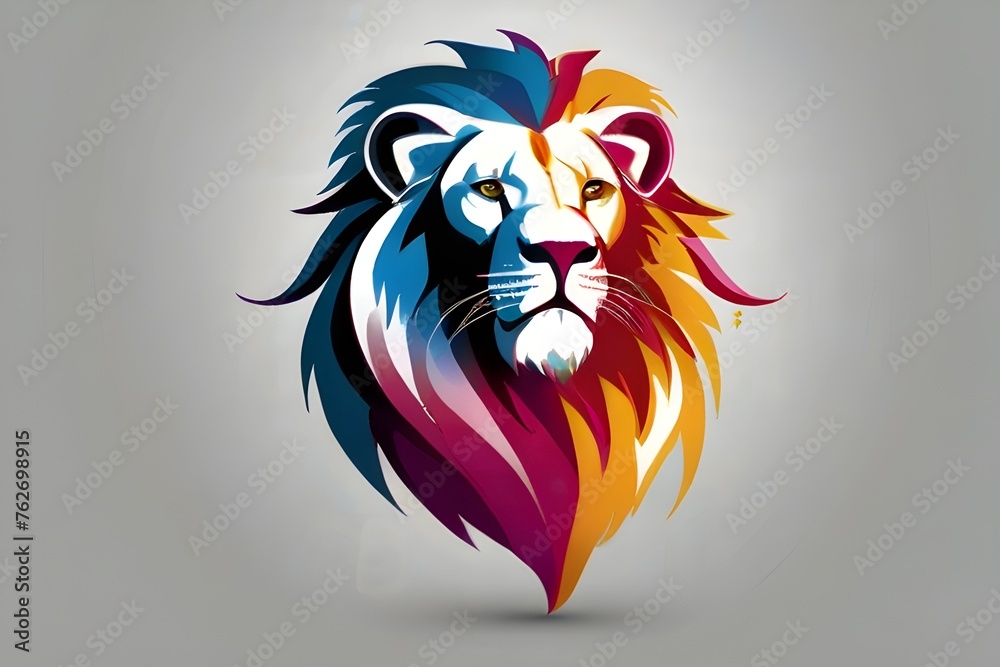 lion illustration, lion head vector, lion head logo, lion logo, lion ...