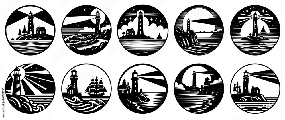 Lighthouse Vector, Lighthouse for laser cutting, and engraving ...