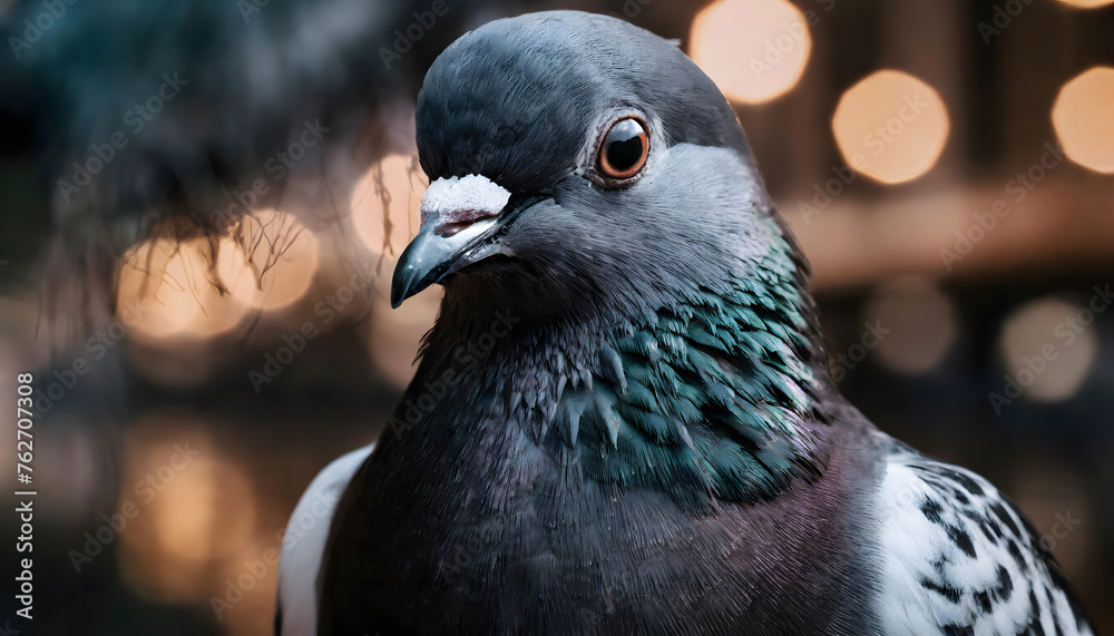 taube, close up, kopf, verein, Züchter, hintergrund, neu, modern, bokeh ...