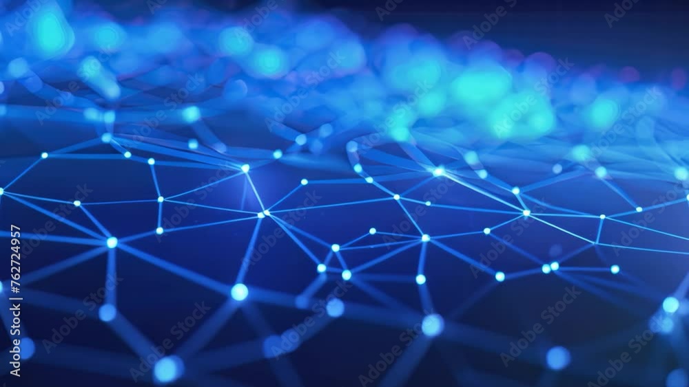 3d Rendering Of Abstract Blue Background With Connecting Dots And Lines Abstract Blue