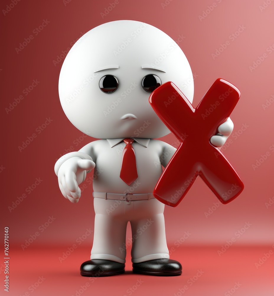 Banning entry: a 3d prohibition concept with a red x sign, a virtual ...