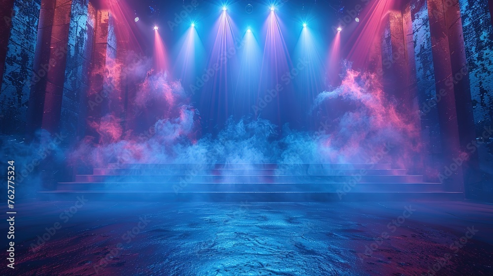 Modern dance stage light background with spotlight illuminated for ...