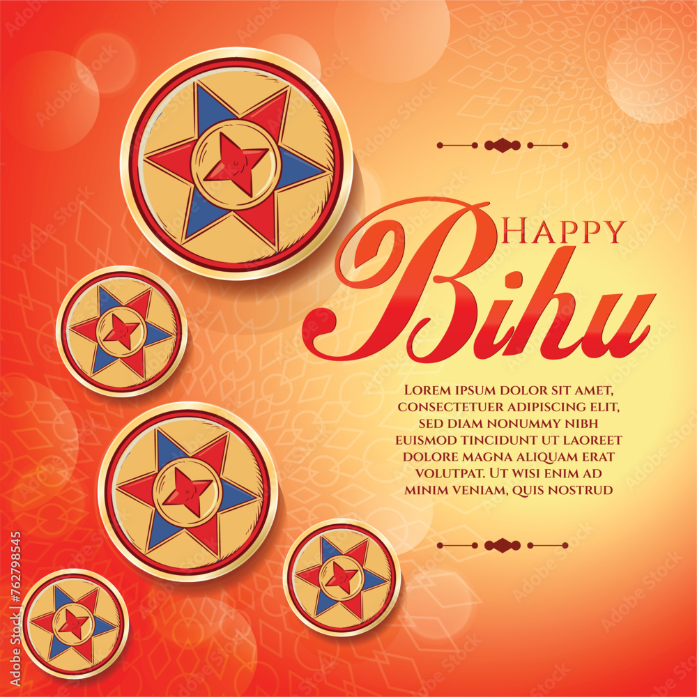 Greeting background with japi (traditional bamboo hat) for North Indian ...