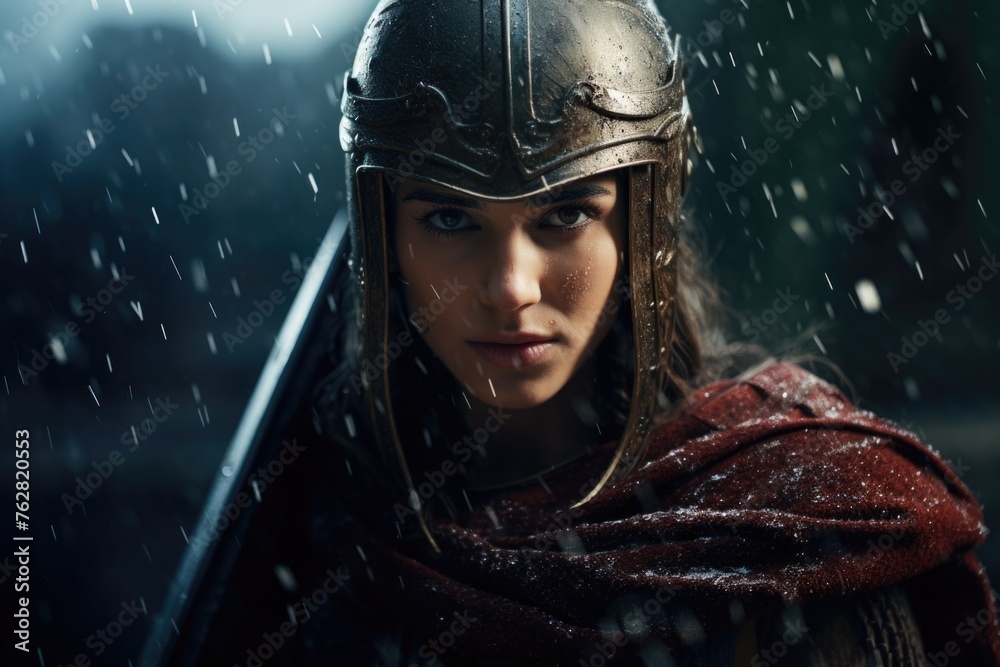 Spartan, a solitary warrior in minimalist armor, radiating discipline ...