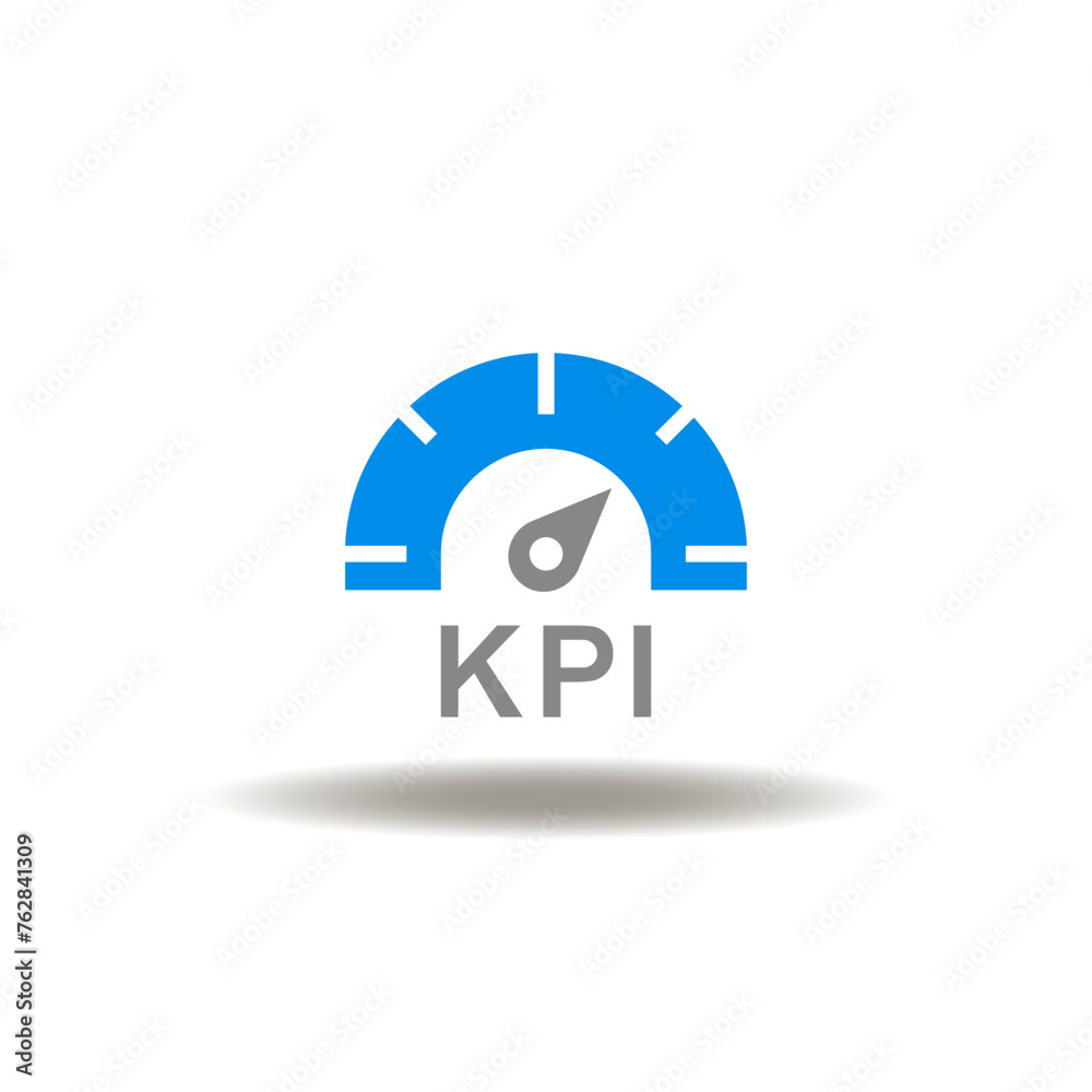 Vector illustration of indicator or meter or speedometer with KPI ...