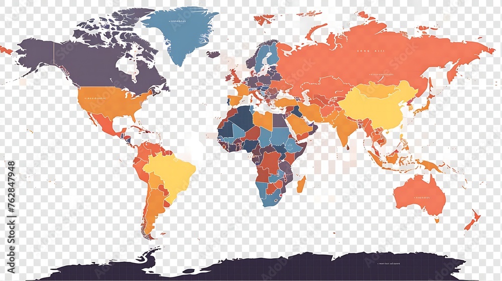 This is a map of the world in a Mercator projection. The map shows the ...