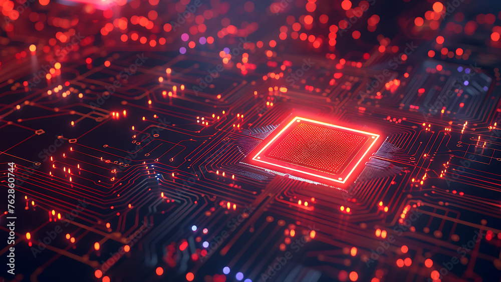 Highly detailed technology texture, AI supercomputer Chrome, insane ...