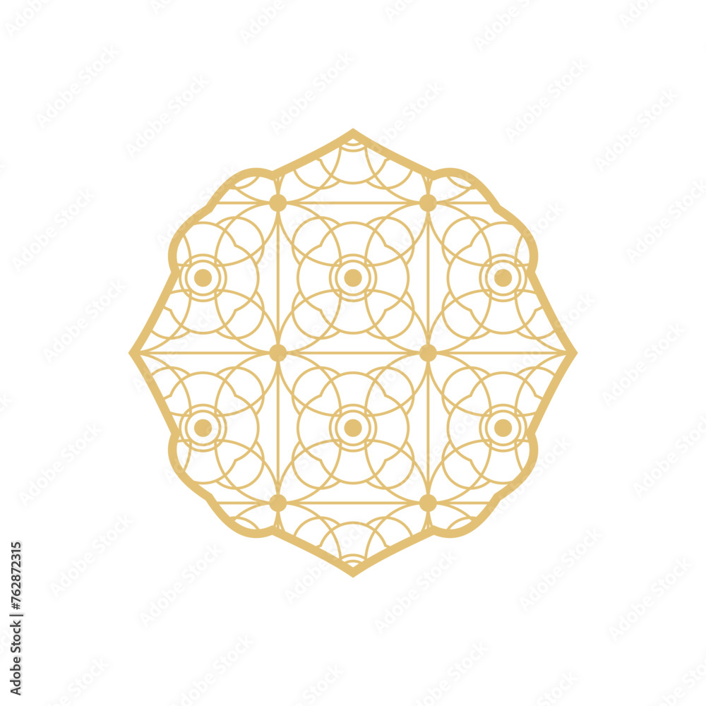 Arabic islamic pattern arch frame. Islamic golden frame shapes. Ramadan ...
