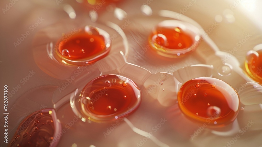 A closeup of a the using cupping therapy on a patients back the suction ...