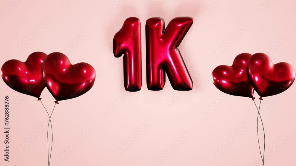 1k, 1000 subscribers, followers , likes celebration background with ...