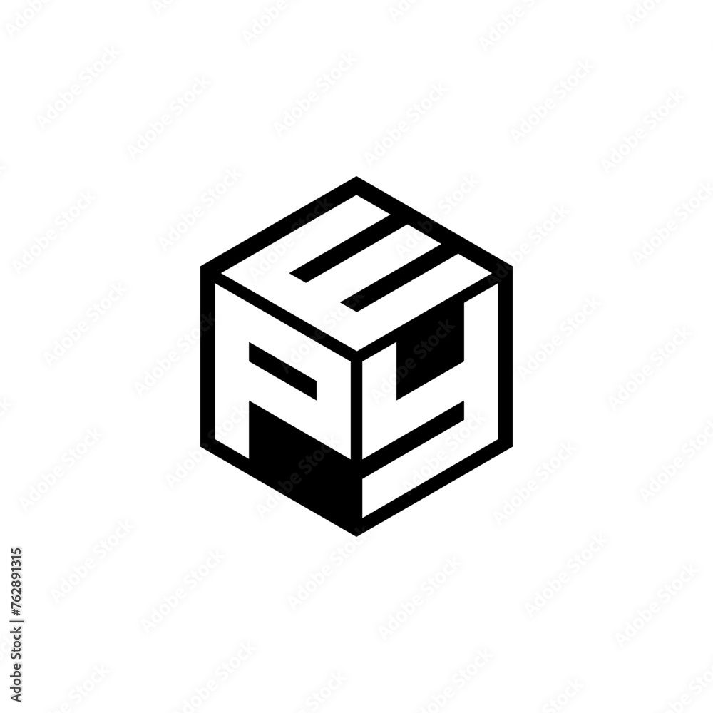 PYE letter logo design with white background in illustrator, cube logo ...