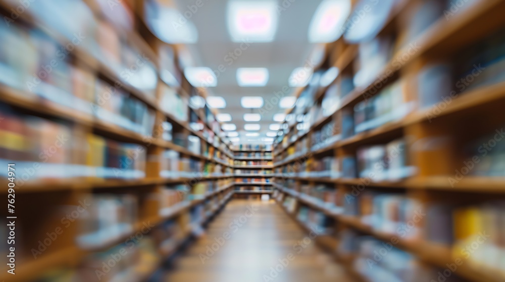 Abstract blurred public library interior space blurry room with ...