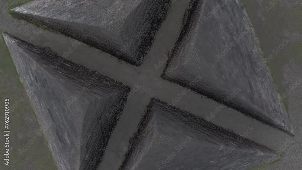 Drone photogrammetry model, point cloud of pyramids, 3D land survey ...