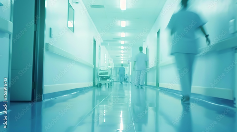 blurred for background blurred figures of doctors and nurses in a ...