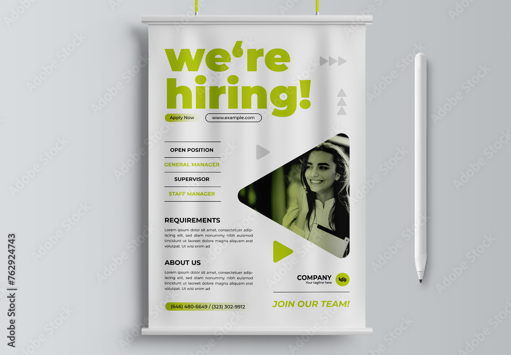 Job Hiring Flyer Poster Layout Stock Template | Adobe Stock