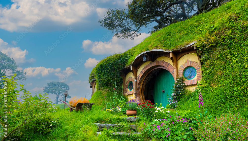 MATAMATA- NEW ZEALAND -NOVEMBER -2- 2022: Hobbiton - movie set created ...