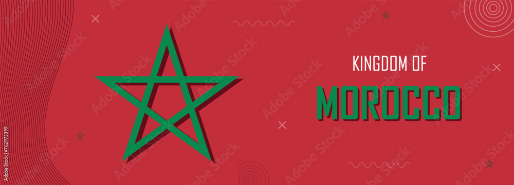 Morocco nation banner abstract background, flag colors combination ...
