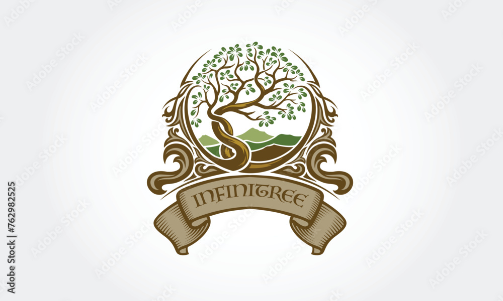 InfiniTree vector logo this beautiful tree is a symbol of life, beauty ...