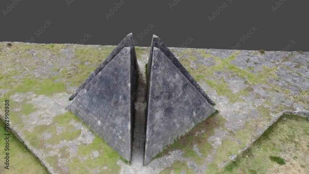 Photogrammetry drone model of a pyramid, land survey with drones, 3D ...