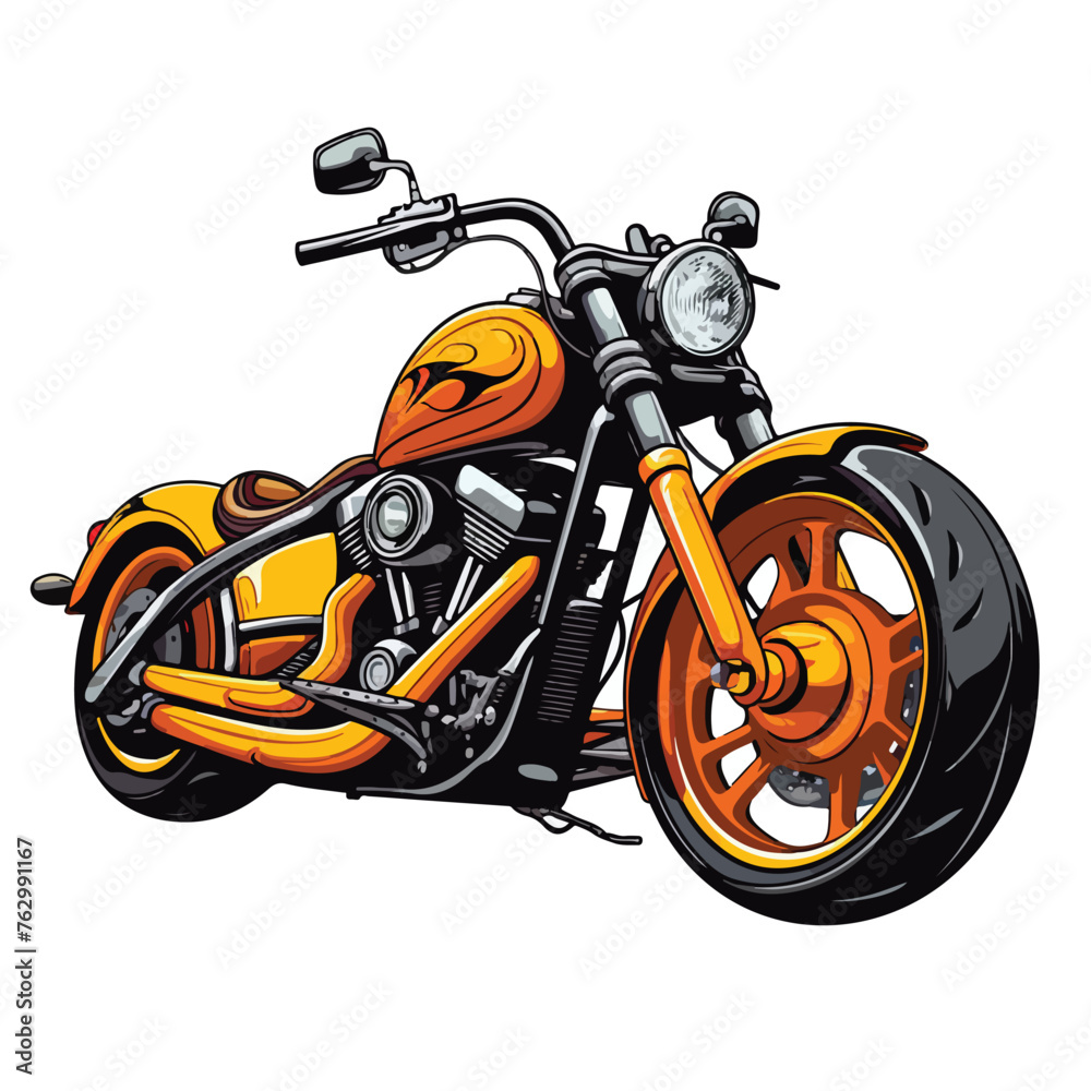 Cartoon Motorcycle Clipart clipart isolated on white Stock Vector ...