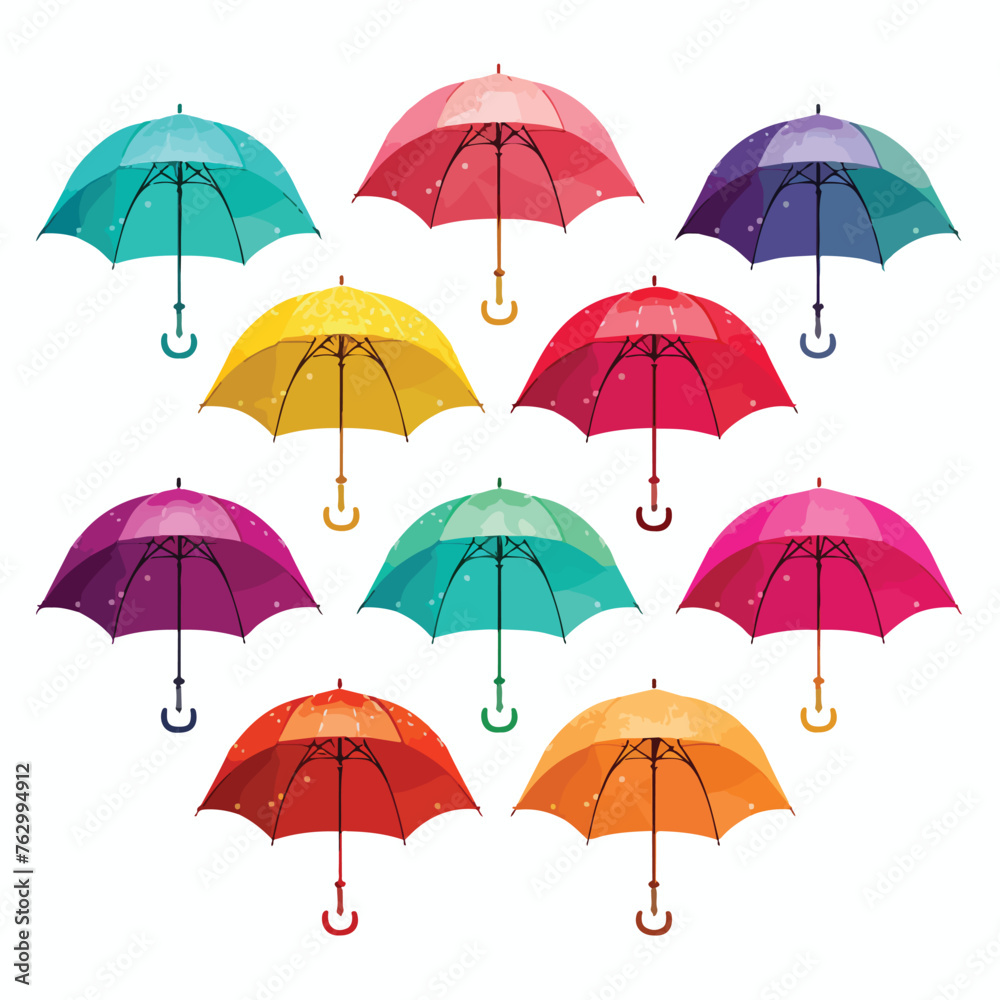 Colorful Umbrellas Clipart clipart isolated on white Stock Vector ...
