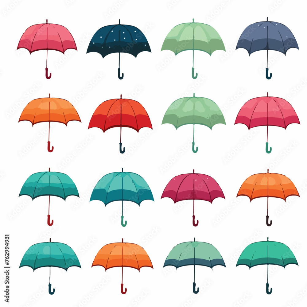 Colorful Umbrellas Clipart clipart isolated on white Stock Vector ...