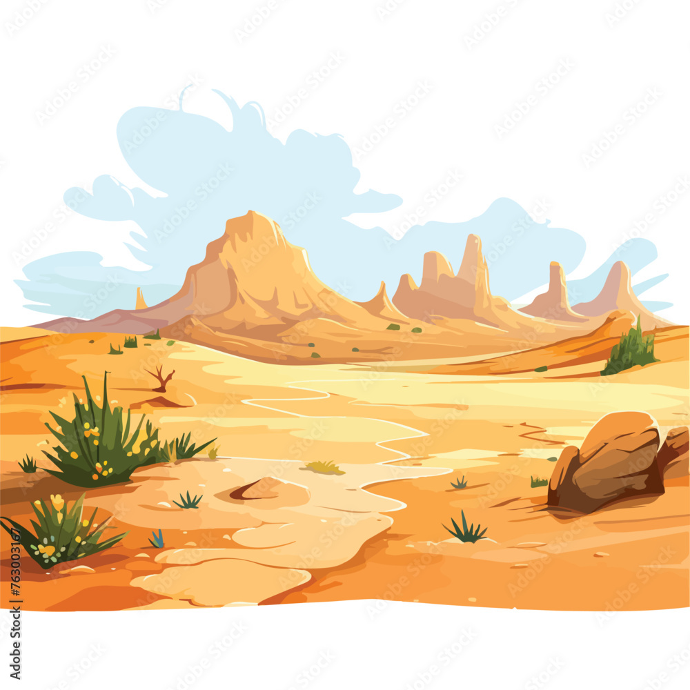 Desert Landscape Clipart clipart isolated on white background Stock ...