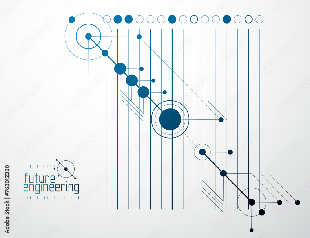 Technical plan, abstract engineering draft for use in graphic and web ...