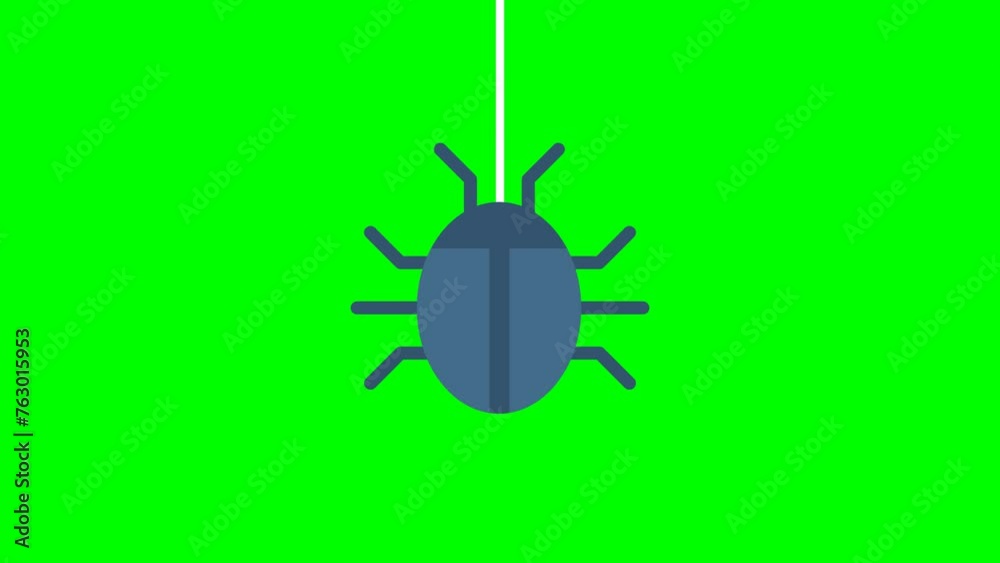 Spiderweb and spiders. Blue spider on white spiderweb. Spider flat ...