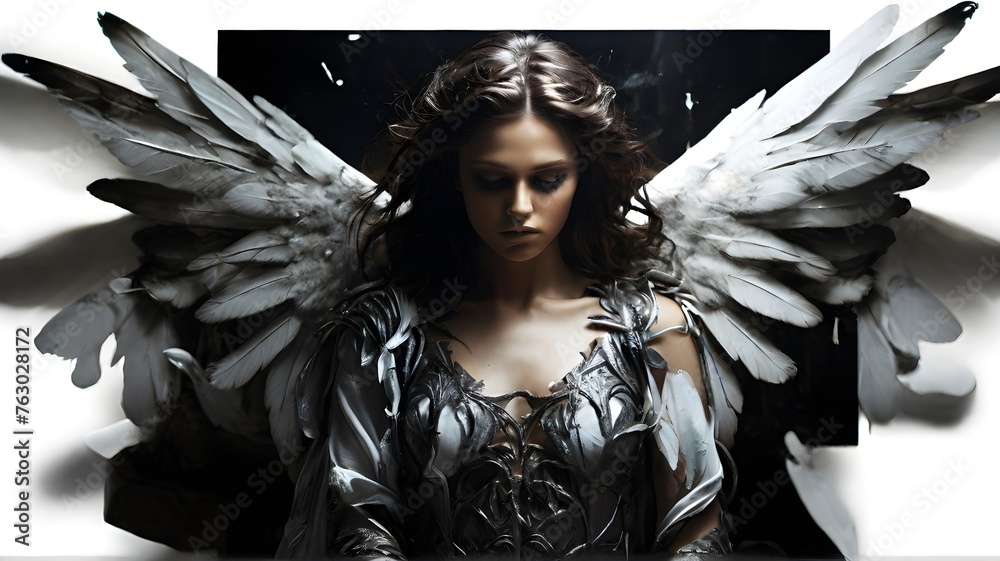 angel with wings- A High-Key Fantasy Art Depiction of an Angel with ...