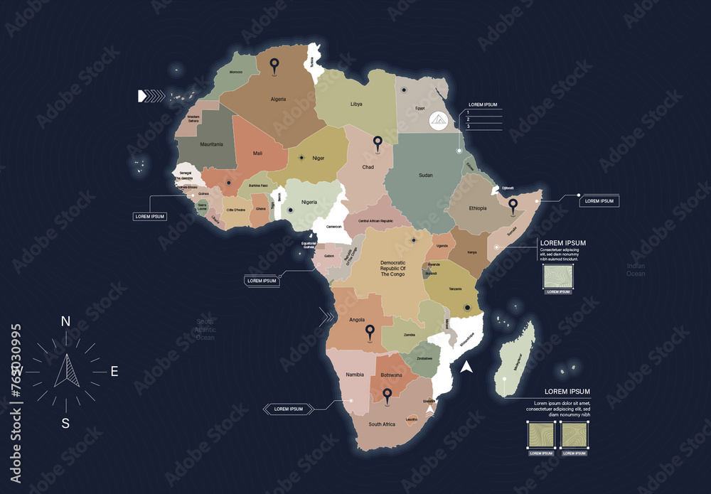 Africa Map Vector Layout Stock Template | Adobe Stock